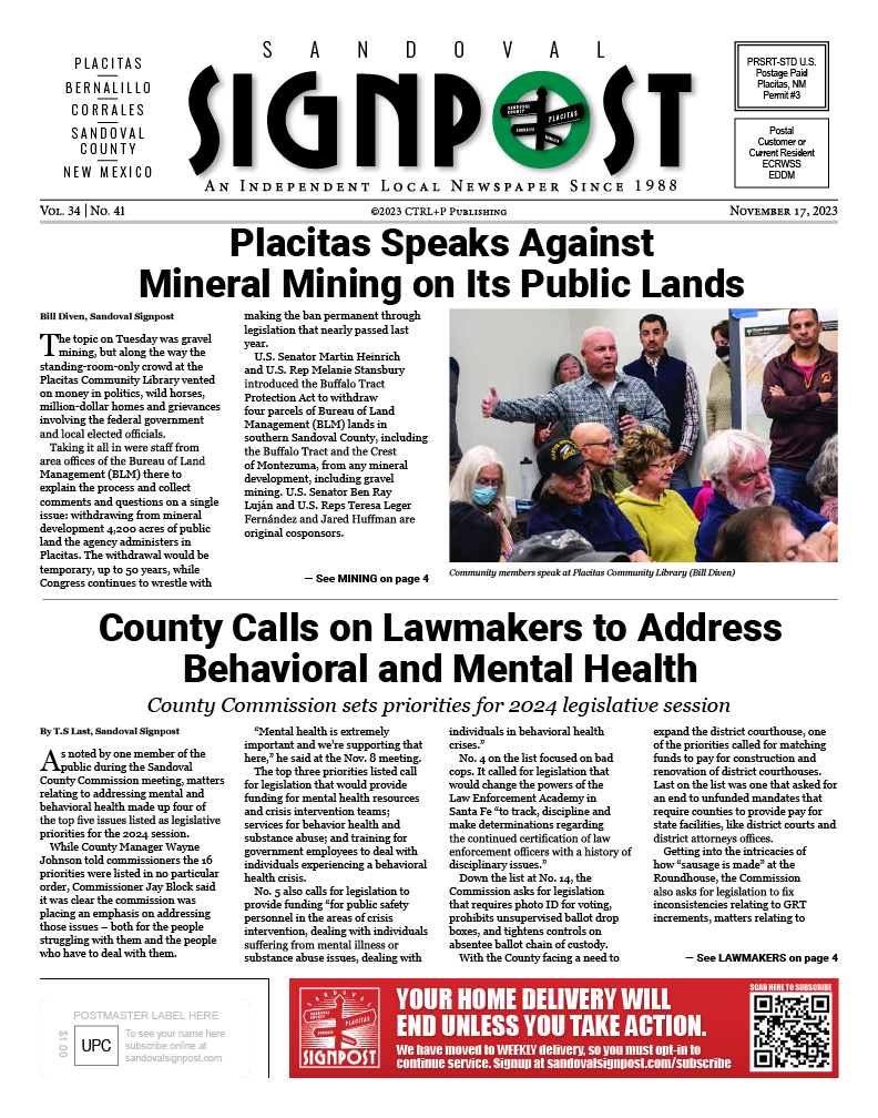 The Signpost: Nov. 17, 2023 - Sandoval Signpost